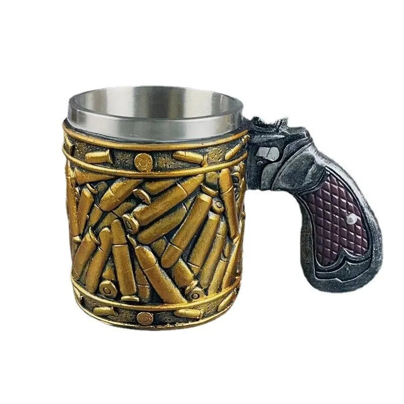 1pc, Stainless Steel Bullet Pattern Beer Mug - Perfect for Summer and ...