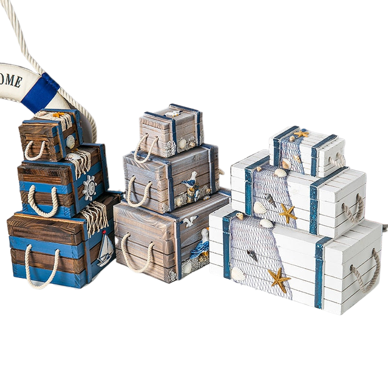3in1 Mediterranean Wooden Storage Box Home Decor Jewelry Box 3 Sizes M ...