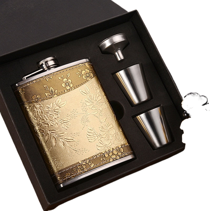 8oz Viski Şişesi Paslanmaz Çelik Alkol Huni Kalça Şişesi İşlemeli Altı ...