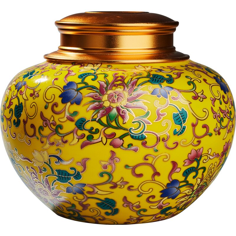 Colored Enamels Ceramic Ashes Urn Double Lid Seal Cover Cremation Ashe ...