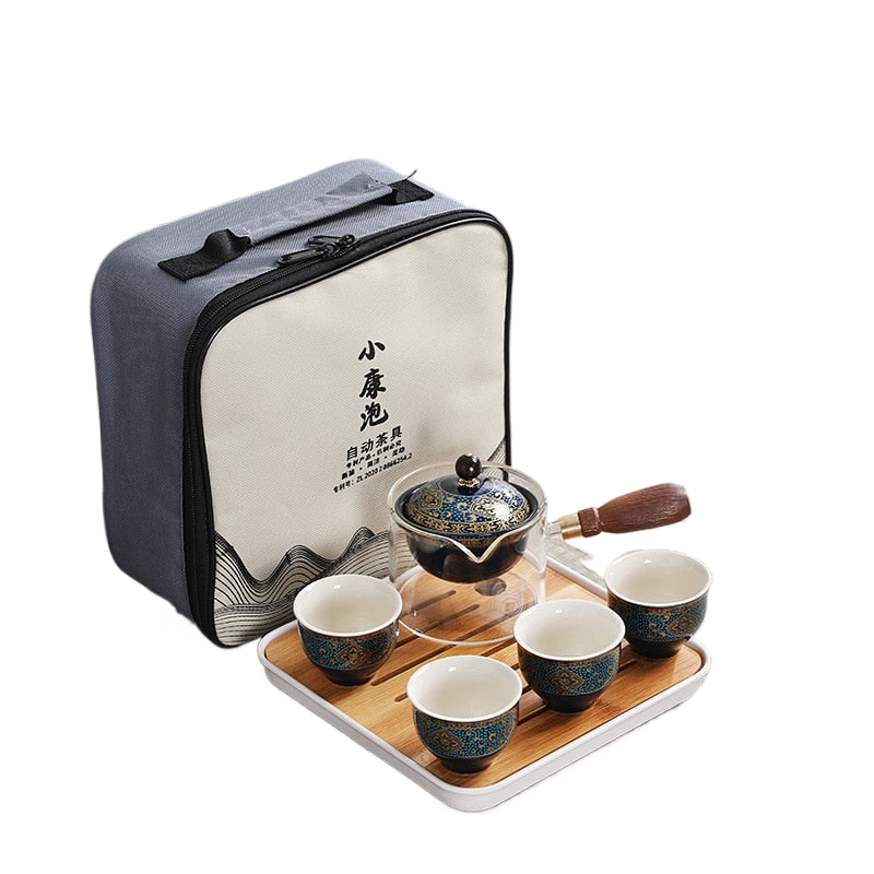 Yaratıcı Cam Seramik Çin Kung Fu Çay Set Seyahat Çay Seti Çay Çay Teap ...
