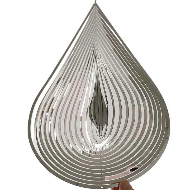 Metal 3D Wind Spinner Chimes Bedroom Indoor Room Outdoor Decor Heart S ...