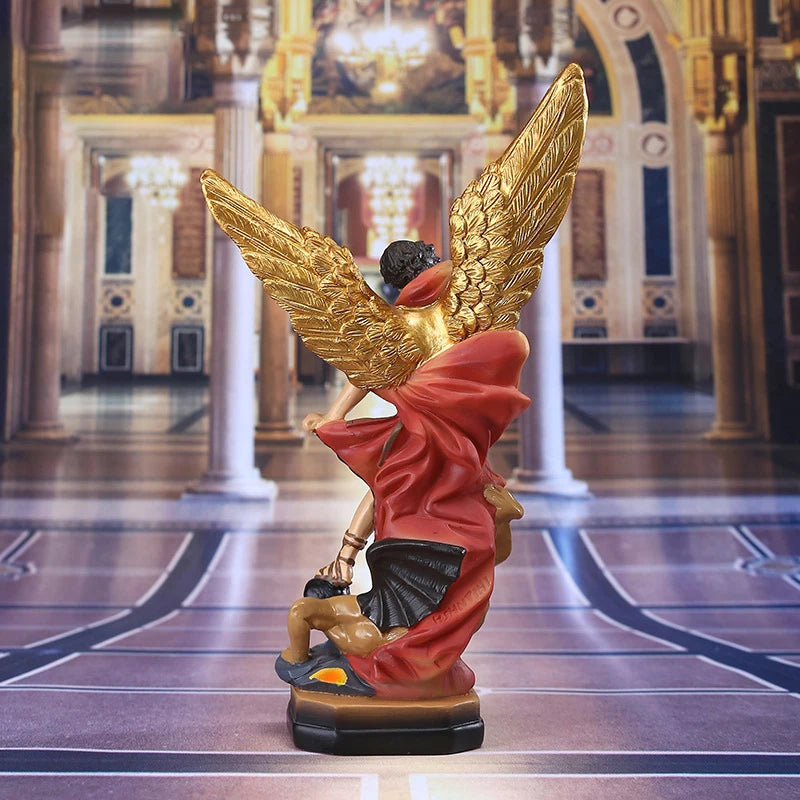 Statue Sculpture St. Michael Archangel Slaying Demon Figurine Resin Or ...