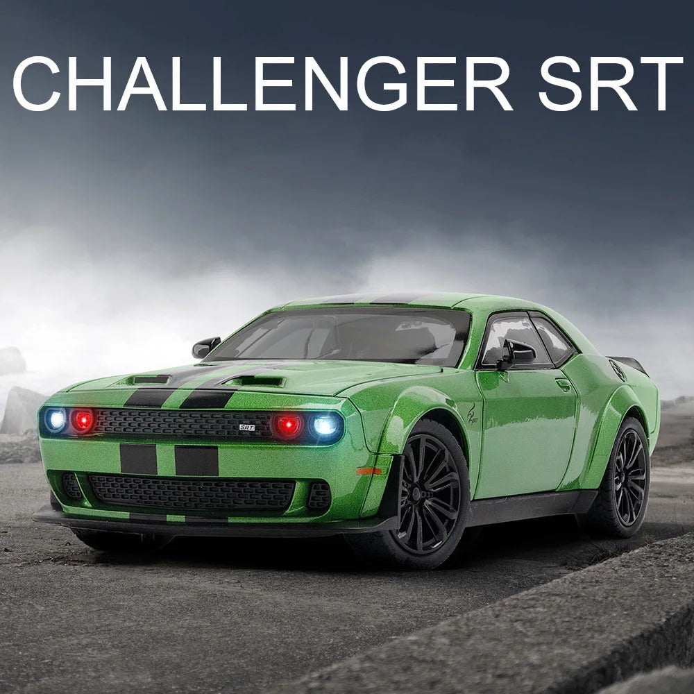 1:22 Challenger SRT Hellcat Demon Eyes Cars Models Toy 4 Doors Opened ...
