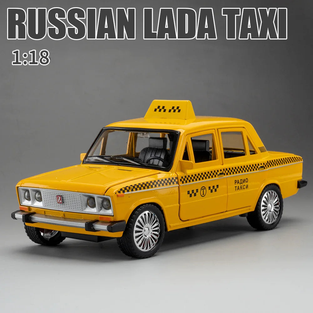 1/18 Russia Lada Niva Taxi Cars Models Alloy Diecast Toys 6 Doors Open ...