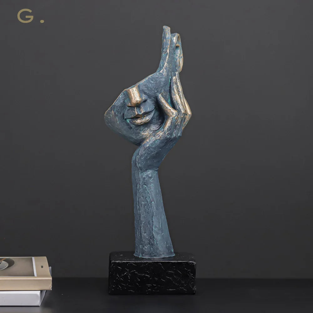 Fashion Vintage Abstract Face Mask Sculptures Resin Character Figures ...