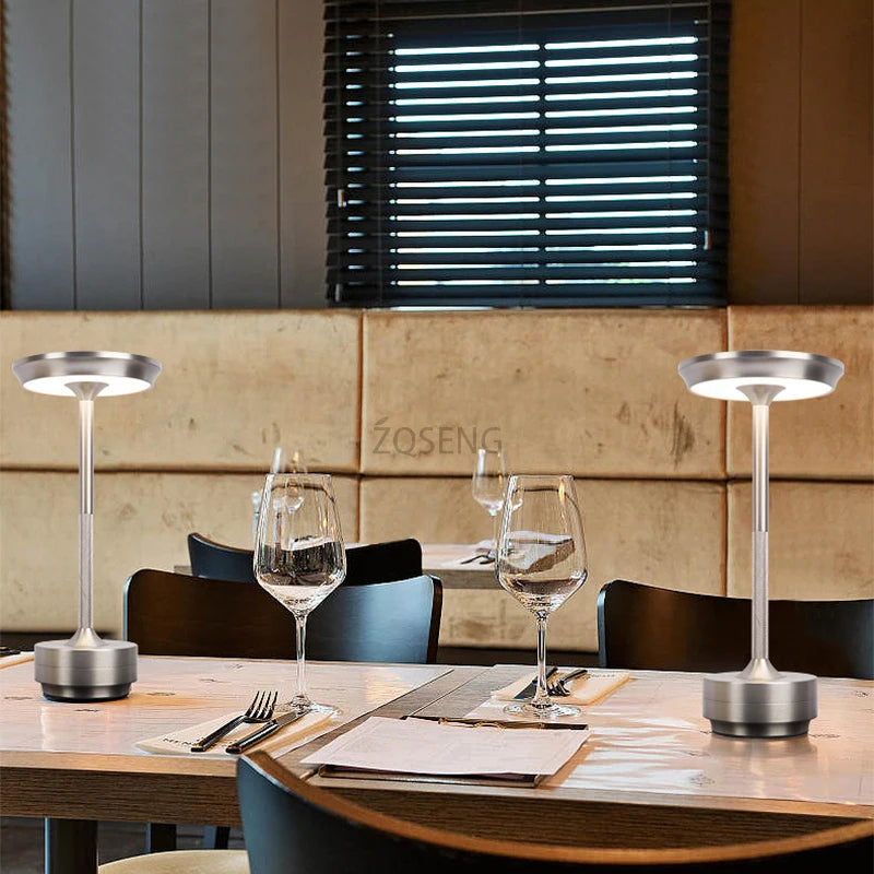 Rechargeable Table Lamp LED Touch Sensor Desktop Night Light Wireless ...