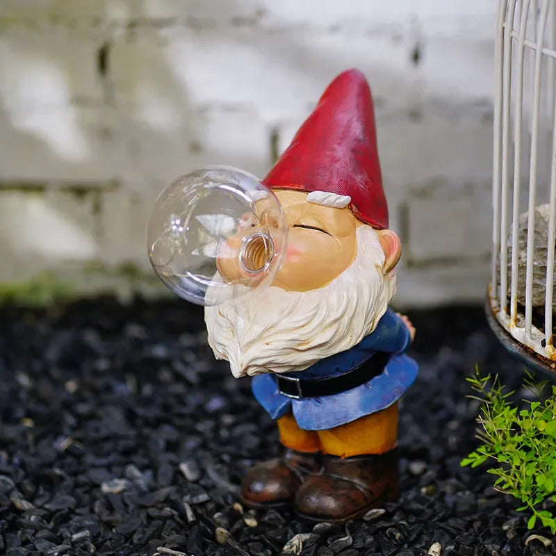 NORTHEUINS Resin Dwarf Bubble Solar Light Figurines Pygmy Decorative S ...