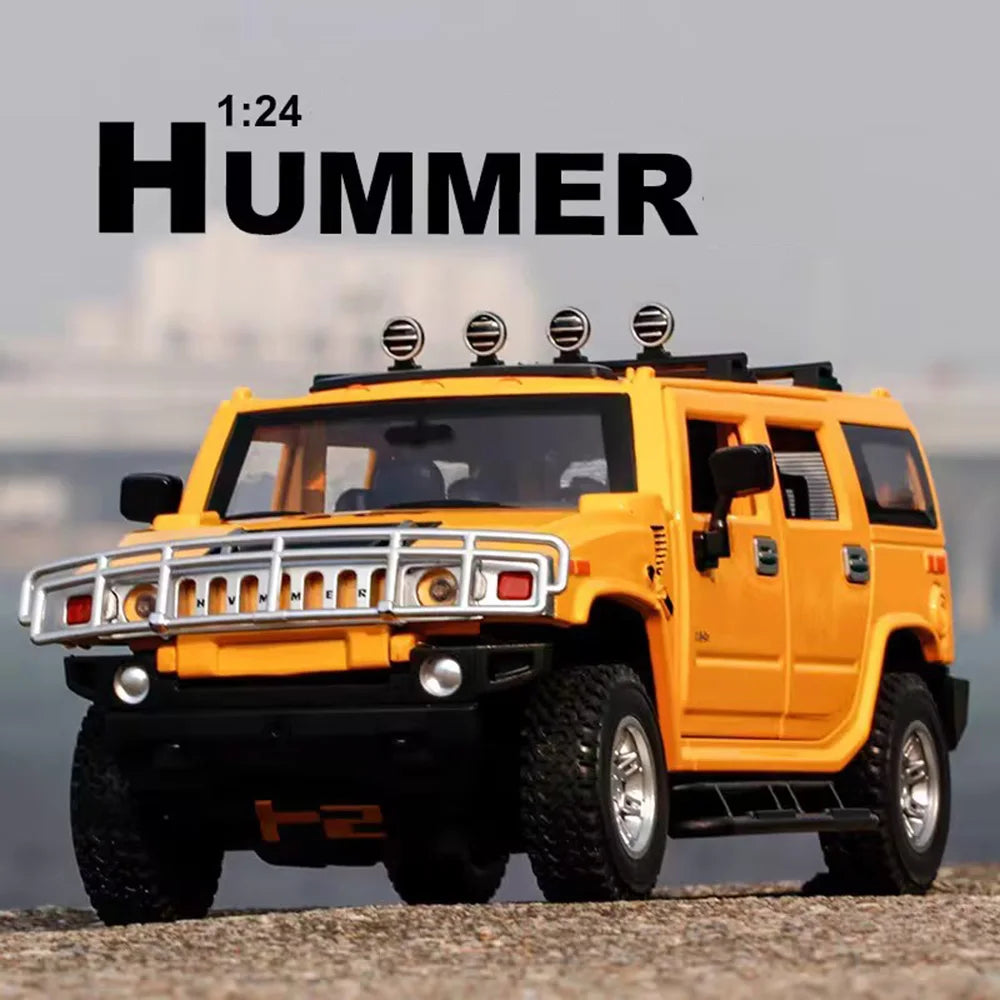 1:24 Hummer H2 Alloy Car Model Diecasts Toy Vehicles with Light and So ...