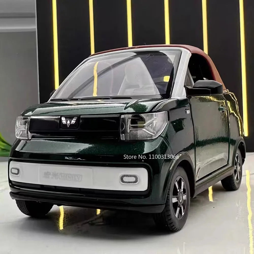 1:24 Scale Alloy WULING HongGuang MINI EV Toy Cars Models 3 Doors Open ...