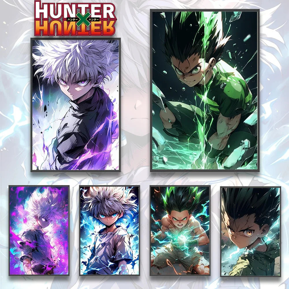 HxH Hot Japanese Anime Self-adhesive Poster Killua Zoldyck Kurapika Go ...