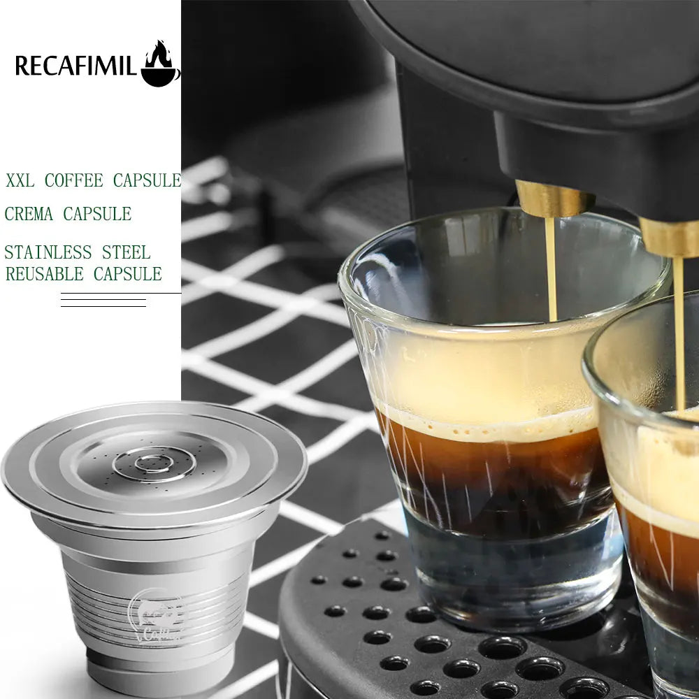 Recafimil Reusable XXL Coffee Capsule for LOR Machine Pod Stainless St ...
