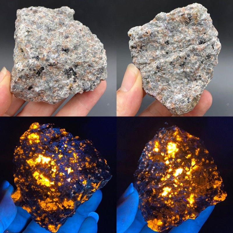 Natural Flame Fire stone Syenite containing fluorescent sodalite miner ...