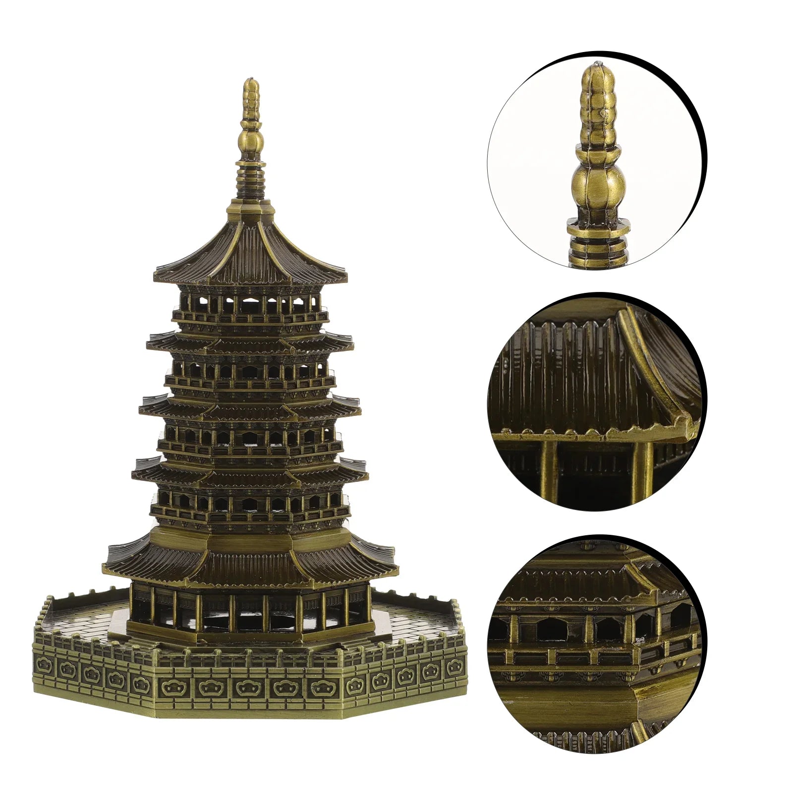 Sewacc Mini Pagoda Garden Statue Alloy Pagoda Wenchang Tower Figurine ...