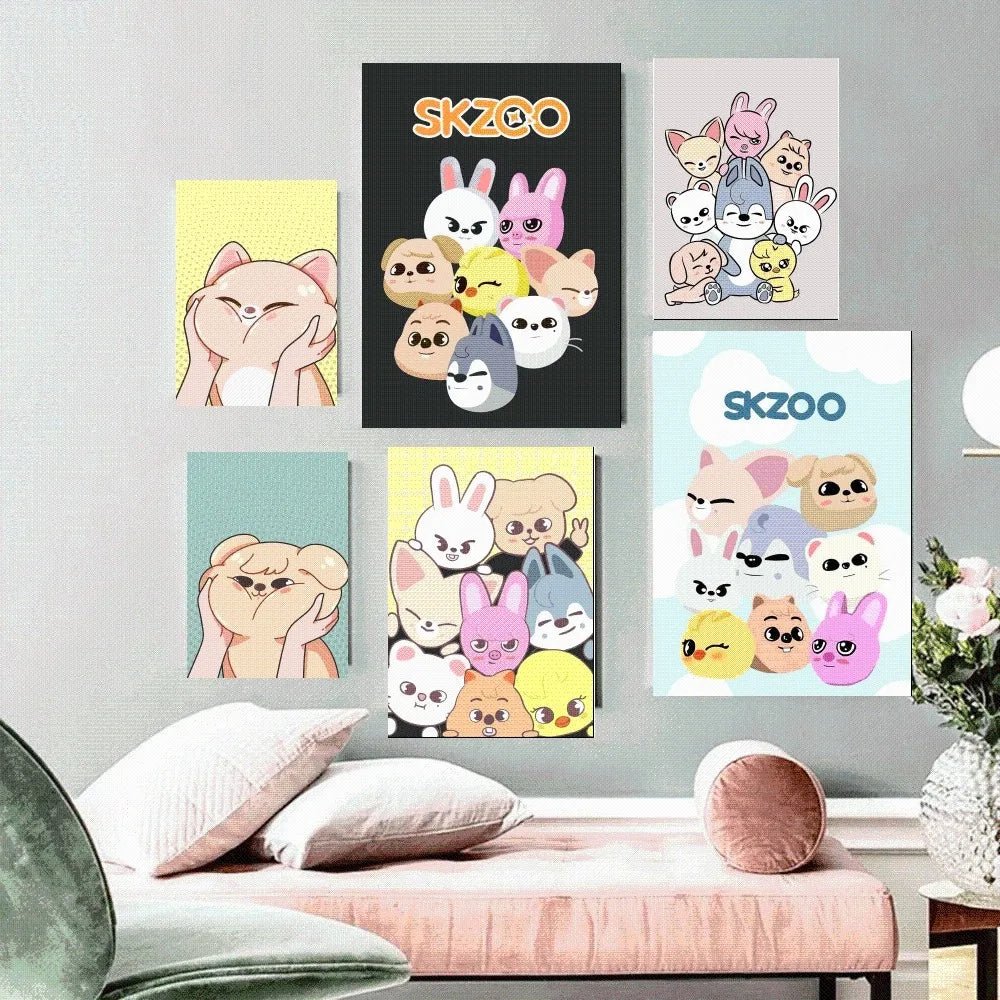 Kpop Stray--kids S-skzoo Poster Home Office Wall Bedroom Living Room K ...