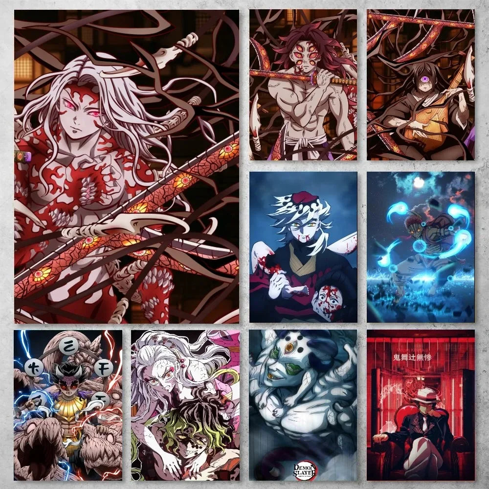 Demon Slayer Kibutsuji Muzan Kokushibou Anime Poster Gallery Prints Pa ...